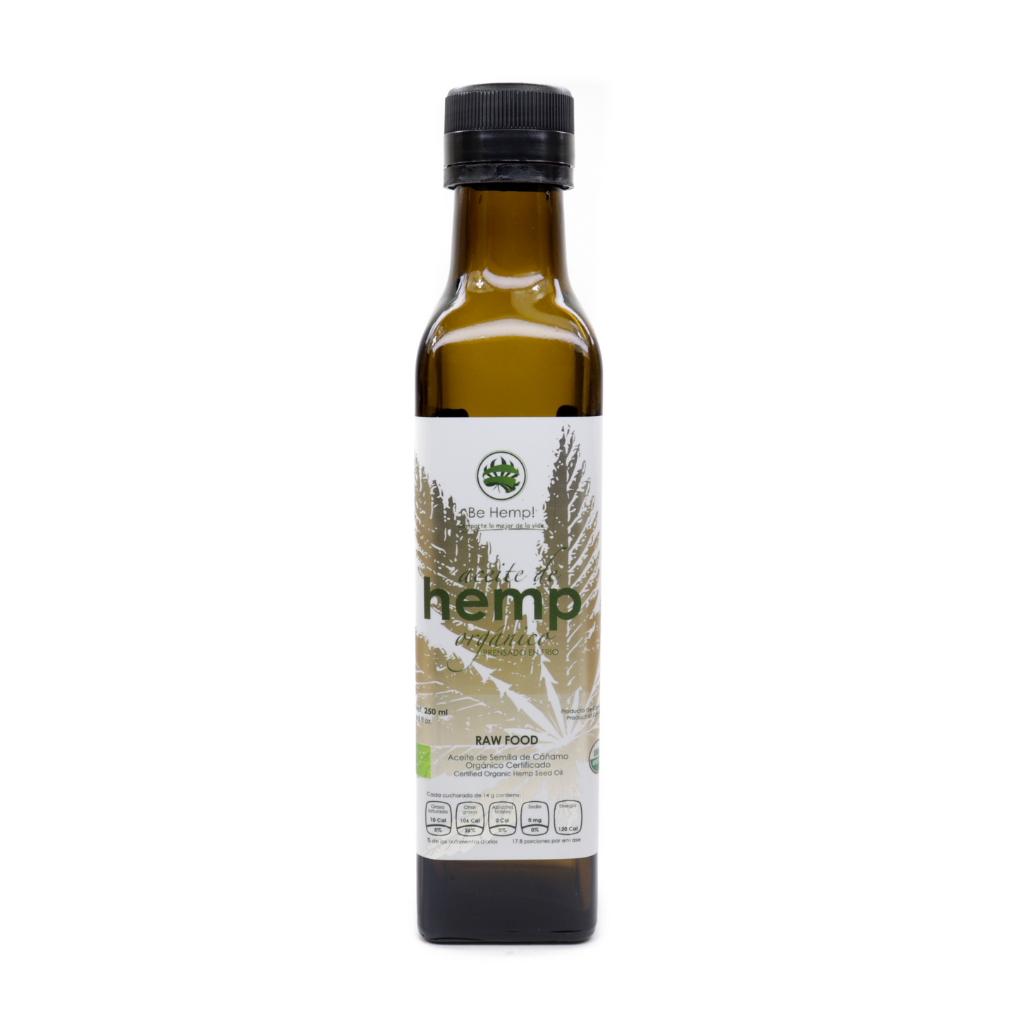 Comprar Aceite de hemp orgánico en México 250 ml Be Hemp! – Welbing Mx
